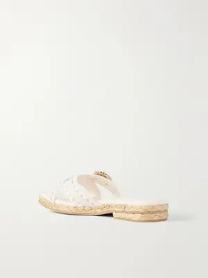 ROGER VIVIER Strass Crystal-embellished Raffia Slides
