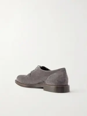 Brunello Cucinelli Suede Derby Shoes - Gray