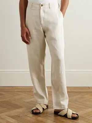 Nn07 Aden 1454 Straight-leg Linen Trousers
