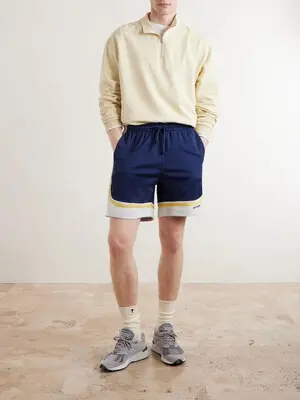 Aimé Leon Dore Logo-embroidered Mesh Drawstring Shorts - Blue
