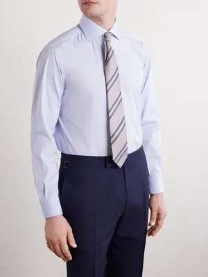 Brioni Cutaway-collar Cotton-poplin Shirt