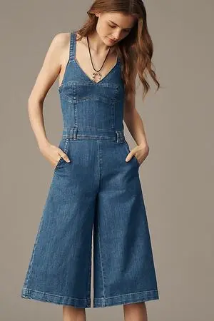 PILCRO Culotte Denim Jumpsuit - Medium Denim