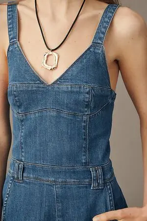 PILCRO Culotte Denim Jumpsuit