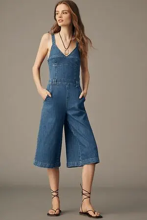 PILCRO Culotte Denim Jumpsuit