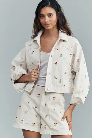 PILCRO Tulip Print Jacket - Neutral Pattern