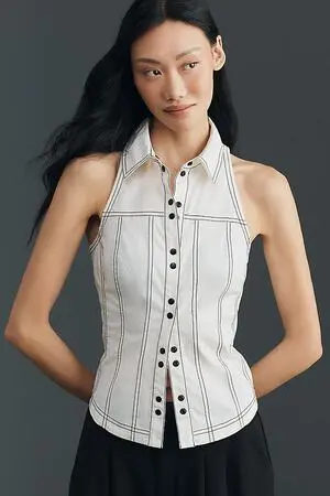 Contrast Stitching Tops For Women