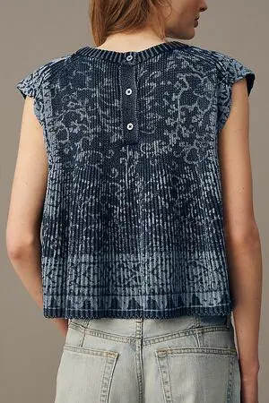 PILCRO Cotton Cap-sleeve Sweater Top