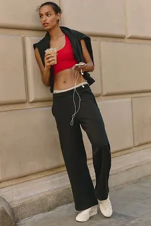 BACK WHEN Cotton Wide-leg Sweatpants - Anthracite