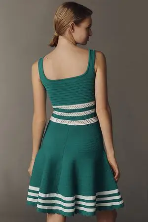 Maeve Sleeveless Square-neck A-line Sweater Dress - Green