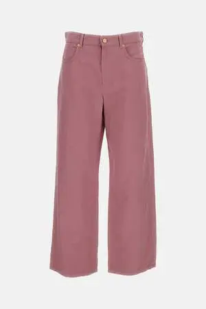 Max Mara Relaxed Fit Cotton-linen Jeans - Rose