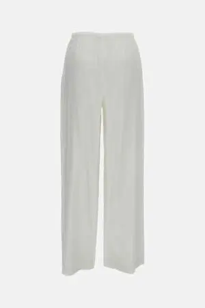 Max Mara Destino Wide-leg Linen-blend Trousers - White