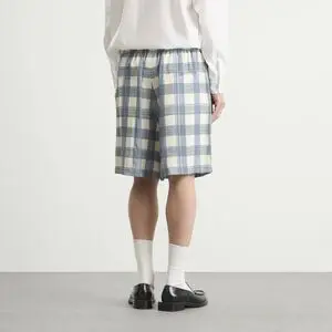 JIL SANDER Relaxed-fit Check Shorts - Blue Hydrangea