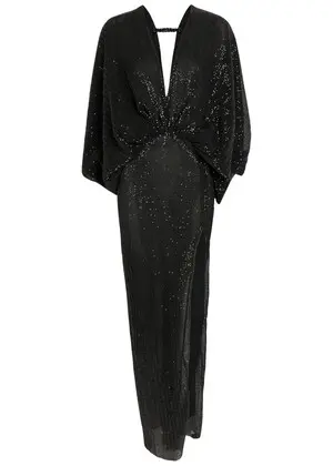 L'IDEE Paradiso Sequin-embellished Gown - Black