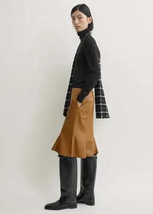 TOTEME Fluted Leather Skirt
