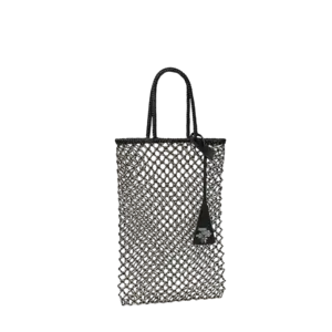 Tory Burch Small Handwoven Chain Mesh Tote - Black/silver