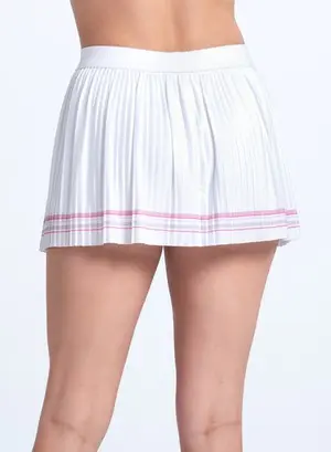 Lucky In Love Woven Strokes Pleated Skirt