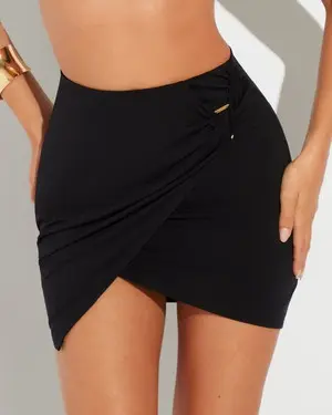 TA3 Sarong Mini Skirt - Black