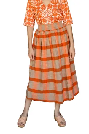 Ace & Jig Rara Reversible Midi Skirt - Lipstick