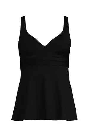 LANDS' END Sweetheart Belted Flutter Tankini - Black