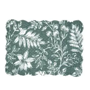 C&F HOME Everview Sage 100% Cotton Quilted Set Of 6 Placemats 13" X 19