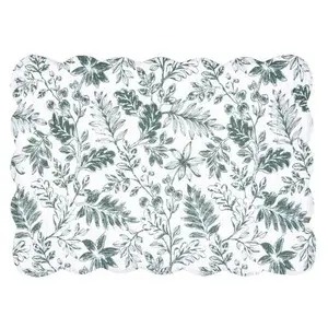 C&F HOME Everview Sage 100% Cotton Quilted Set Of 6 Placemats 13" X 19