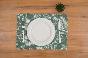 C&F HOME Everview Sage 100% Cotton Quilted Set Of 6 Placemats 13" X 19