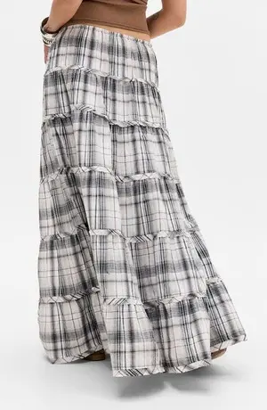 BDG URBAN OUTFITTERS Nova Tiered Gauze Midi Skirt