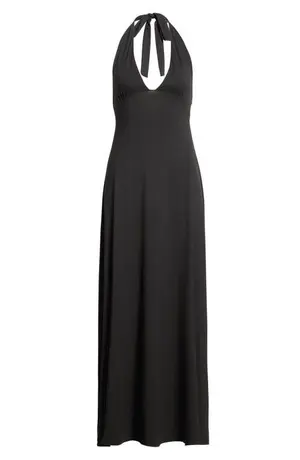 PACSUN Alexa Plunge Halter Neck Midi Dress - Black