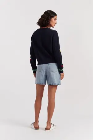 Chinti & Parker Snoopy Intarsia Cotton Sweater - Blue