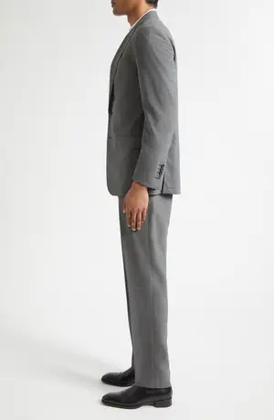 Thom Sweeney Fresco Tailored Wool Suit - Grey