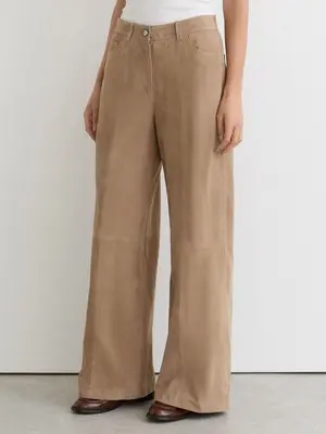 REISS Keria Suede Wide-leg Trousers