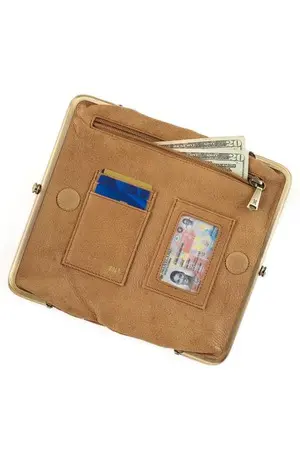 Hobo Lauren Leather Double Frame Clutch - Whiskey