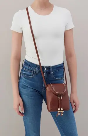 Hobo Leather Crossbody Bag - Cocoa Bean
