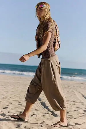Free People All In Cropped Harem Pants - Hickory