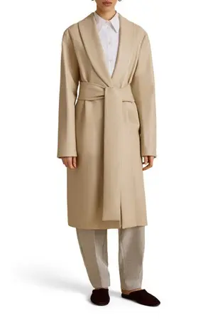 Marina Moscone Belted Robe De Chambre Leather Coat - Fresco