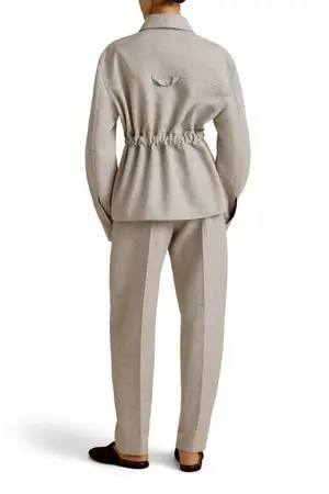 Marina Moscone Cotton-blend Belted Jacket - Perla