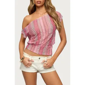 EDIKTED Off-the-shoulder Knit Crop Top