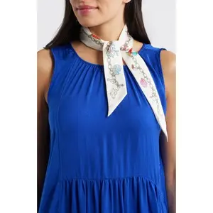 Echo Charmed Life Silk Ribbon Scarf - White Multi