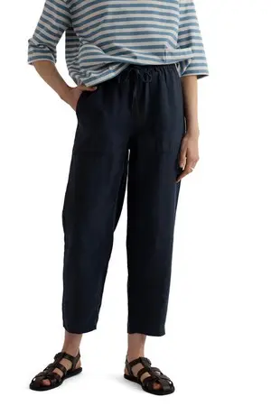 SEASALT CORNWALL Drawstring Tapered Linen Twill Pants