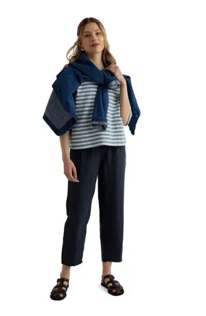 SEASALT CORNWALL Drawstring Tapered Linen Twill Pants