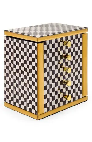 MACKENZIE-CHILDS Courtly Check Jewelry Armoire - Black