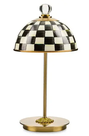 MACKENZIE-CHILDS Courtly Check Led Rechargeable Dome Table Lamp - Black