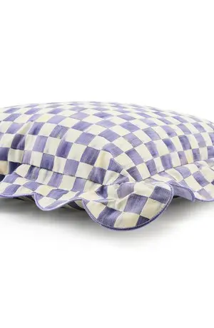 MACKENZIE-CHILDS Check Reversible Scallop Lumbar Pillow