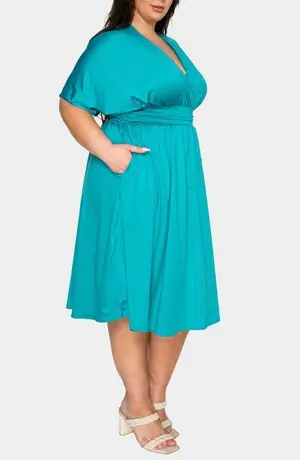 L I V D Cyra Empire Waist Midi Dress - Jade