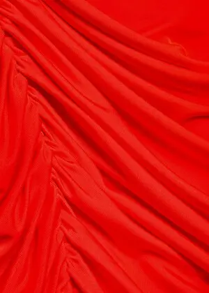 THE NEW ARRIVALS ILKYAZ OZEL Khara Scarf-effect Stretch-jersey Mini Dress - Red