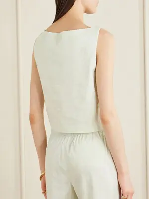 Theory Linen-blend Top - Green