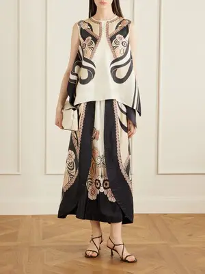 La DoubleJ Printed Silk-voile Maxi Skirt