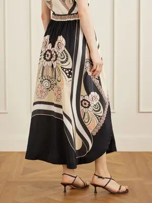 La DoubleJ Printed Silk-voile Maxi Skirt