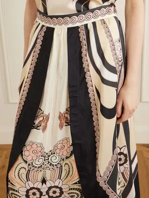 La DoubleJ Printed Silk-voile Maxi Skirt