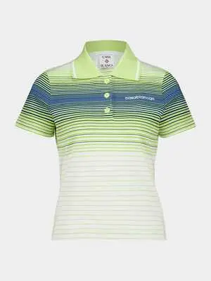 Casablanca Gradient Striped Slim Fit Polo Shirt - Green